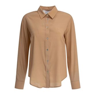 Sleep No More Chemise en soie boutonn&eacute;e - Femme - Blouses et Chemises - Beige - Taille: 42 FR