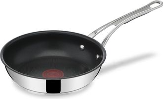 T-fal Jamie Oliver Bratpfanne Induktion 20 cm Cooks Classic, freie Antihaftversiegelung, Thermo-Signal bei idealer Brattemperatur, genieteter Silikon-Griff,