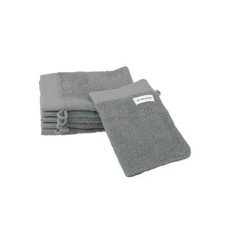 Tom Tailor Waschhandschuh, 6er Set, 16 x 21 cm, 100% Baumwolle / Frottier, mit Aufh&auml;nger und Label mit Logo, COLOR BATH TOWEL Grau (Moody Grey)