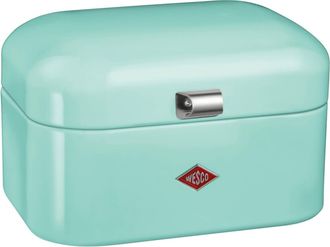 WESCO Wesco Single Grandy Brotkasten in der Farbe mint grün, pulverbeschichtetes Stahlblech, Lüftungslöcher und stabiler Handgriff