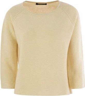 Max Mara Femme, Pulls, Beige, Taille: 42 FR Pull Col Bateau