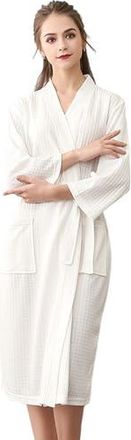 Generic Peignoir gaufr&eacute; extra long pour femme - Robe de chambre l&eacute;g&egrave;re pour femme grande taille - V&ecirc;tement dint&eacute;rieur en peluche - Robe de nuit dhiver - Peign