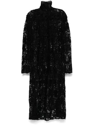 Fabiana Filippi robe mi-longue en dentelle - Noir