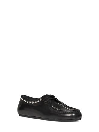 Jil Sander Mens Loafers Black Calf Leather With Studs
