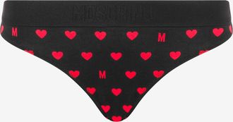 Moschino Bedruckter Slip aus Stretch-Baumwolljersey - Schwarz