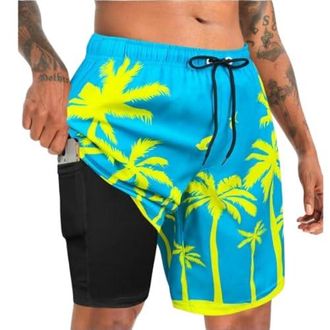 Generic HUIWDP Short de bain d&eacute;t&eacute; tendance en polyester pour homme S&eacute;chage rapide Taille &eacute;lastique Pantalon de plage Traje De Ba&ntilde;o, A6, 3XL