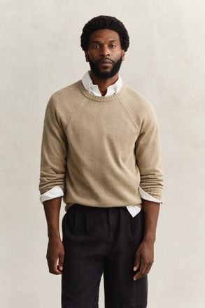 GANT Herren Pullover aus Leinenmix (XXXL) DARK KHAKI