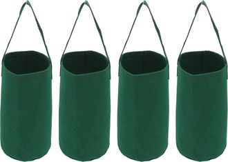 CHICIRIS Umgedrehter Tomaten-Pflanzkasten, 4er-Pack Hängender Erdbeer-Pflanzkasten, Gartenbelüftung, Filz Zum Aufhängen, Pflanzbeutel mit Loch für Tomaten-Erdb