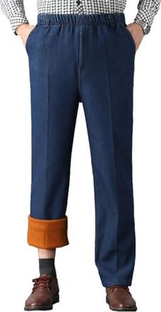 Generic Jean &agrave; taille &eacute;lastique pour homme, taille flexible, coupe droite, jean confortable, pour personnes &acirc;g&eacute;es, d&eacute;contract&eacute;, &eacute;lastique, pantalon respirant 