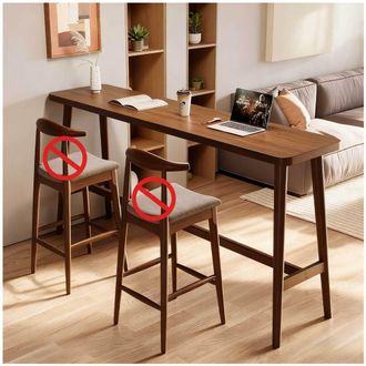 Generic Langer Bartisch, Küchentisch in Thekenhöhe im Landhausstil mit Stabilem Gestell, 5 cm Dicke Tischplatte, Bartisch aus Holz in Thekenhöhe für Esszimmer