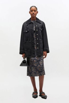 Ganni schwarz Schwarze gewaschene Jeansjacke - Größe XXS/XS