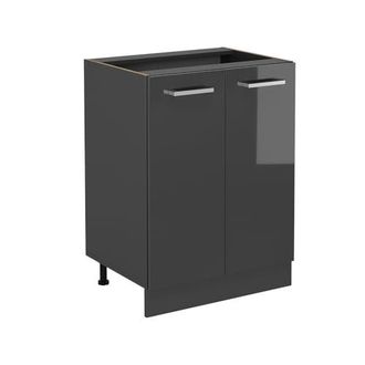 Vicco Meuble Bas de Cuisine R-Line, Anthracite Haute Brillance, 60cm sans PT