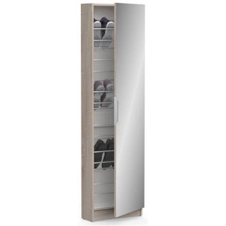 Dmora Schuhschrank Drome, Schuhregal, Mehrzweck-Eingangsgarderobe, M&ouml;bel f&uuml;r Schuhe, 50x20 h181 cm, Eiche - Dmora