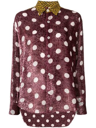 Golden Goose chemise &agrave; pois - Rose
