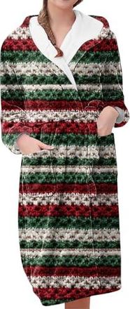 Generic Peignoir dhiver &agrave; capuche pour femme avec poches et capuche - Pyjama chaud et moelleux - Grande taille - Manches longues - V&ecirc;tement dint&eacute;rieur confort