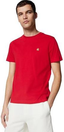 Brooks Brothers T-Shirt à Manches Courtes en Coton avec Logo et col Rond pour Homme, Rouge, Taille M