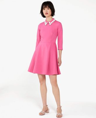 Kate Spade New York Floral Collar Kleid Aus Pont&eacute;