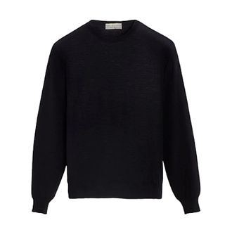 FILIPPO DE LAURENTIIS Marineblauer Leichter Merinowollpullover - - Knitwear - Herren - Blau - XL