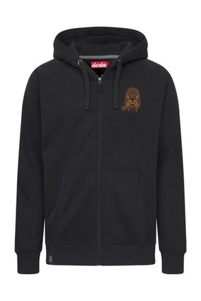 Derbe Sweatjacke Walross Herren Schwarz Zip Hoodie GOTS L