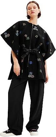 Desigual Poncho_THREADFLOR Milan, Black, Taille Unique aux Femmes