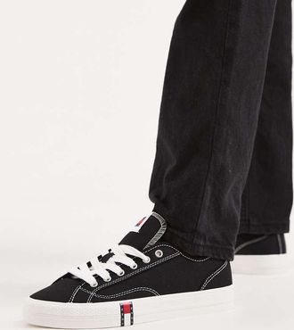 Tommy Jeans Archive - Canvas-Sneaker in Schwarz im Y2K-Stil