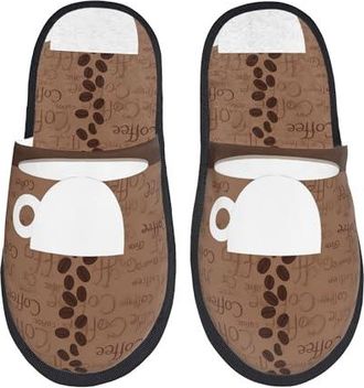 Generic Pantoufles DH&ocirc;tel Tasse De Caf&eacute; Peluche Fourrure Pantoufles L&eacute;gers Chaussons Invit&eacute;s Pour Camping Voyage Homme L