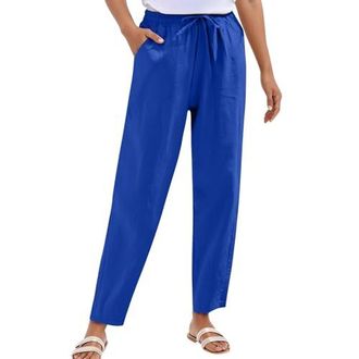 Generic Jogging Femme Pantalon Droit en Lin pour Femme, Pantalons d&eacute;contract&eacute; avec Cordon &eacute;lastique et Poches, Plage d&eacute;t&eacute;