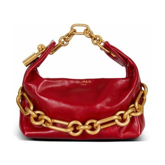 Balmain Femme, Sacs, Rouge, Taille: ONE Size Sac Sync Mini en cuir de veau