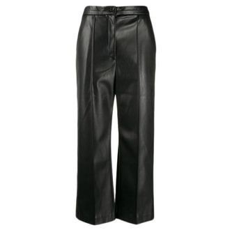 Hussein Chalayan Cropped Wide Leg Faux Leather Trouser. Size XXS