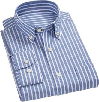Generic Chemise Oxford &agrave; manches longues pour homme, coupe ajust&eacute;e, unie, chemise de bureau douce boutonn&eacute;e, 18-222, 4XL