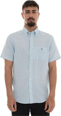 GANT Homme, Chemises, Bleu, Taille: 3XL Chemise &agrave; manches courtes