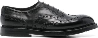 Premiata Perforated Calf Leather Lace-Up Flat Shoes - Gr. 10 - in Schwarz