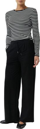 Comma Langarmshirt gestreift, figurbetont, casual, Rundhals