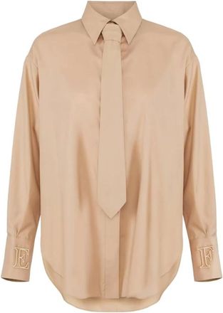 Elisabetta Franchi Femme, Blouses et Chemises, Brun, Taille: 38 FR Chemises