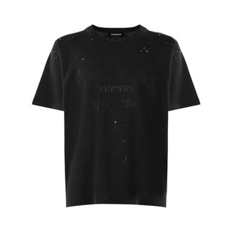 Dsquared2 Homme, Tops, Noir, Taille: M T-shirt Noir Élégant avec Détail Logo
