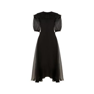 Minuit Kleid aus Seidenorganza in Schwarz
