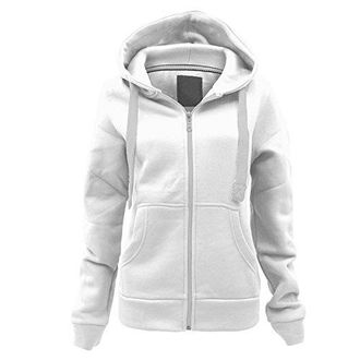 Parsa Fashions Sweat-shirt à capuche molletonnée, uni à fermeture Éclair et à manches longues, avec poches avant, sweat-shirt doux, extensible et confortable pour fe