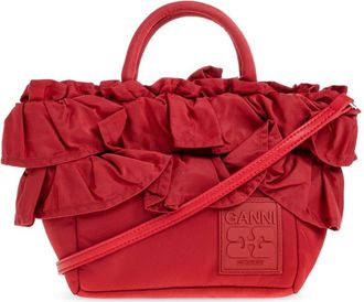 Ganni Femme, Sacs, Rouge, Taille: ONE Size Sac &agrave; main Logo
