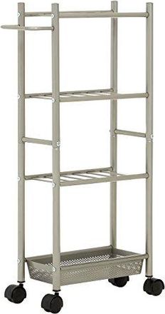 Premier 4 Tier Trolley, With Basket, Brush Nickel