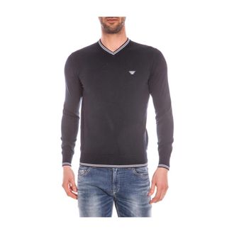 Armani Jeans V-Ausschnitt Pullover - - Knitwear - Herren - Blau - S