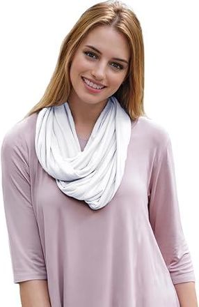 Lina & Lily Écharpe en jersey modal de qualité supérieure pour femme, blanc, taille unique