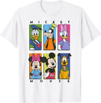 Disney Paneele mit Gruppenfotos von Disney Mickey and Friends T-Shirt