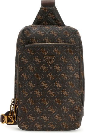 Guess Sling Bag Milano Crossover Brown/Ochre/Burgundy dunkelbraun