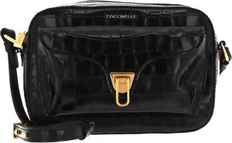 Coccinelle Coccinelle Beat Croco Shiny Soft Crossover Bag Black