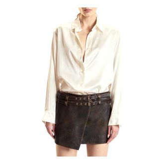 Cynthia Rowley Femme, Blouses et Chemises, Blanc, Taille: 36 FR Chemise en soie de collection
