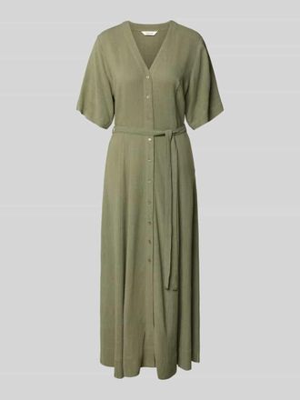 Selected Regular Fit Leinenkleid mit V-Ausschnitt Modell VIVA