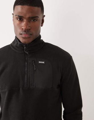 Regatta Frankie - Fleece-Oberteil in Schwarz mit kurzem Rei&szlig;verschluss