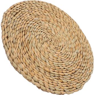 BESPORTBLE Strohsitzkissen Rund 35x35cm Gewebt Aus Natürlichem Stroh Bodenkissen Für Meditation Zen Yoga Flexibel Als Terrassenstuhl Und Fenstersitzkissen Abwisc