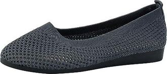 Generic Chaussures de loisirs pour femme - Chaussures orthop&eacute;diques respirantes &agrave; enfiler - Semelle souple - Chaussures de marche l&eacute;g&egrave;res - Confortables - Lar