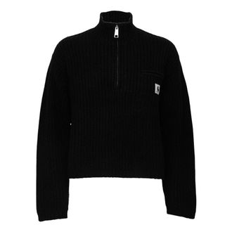Carhartt Work in Progress Femme, Pulls, Noir, Taille: 38 FR Pull Detroit Demi-Zip